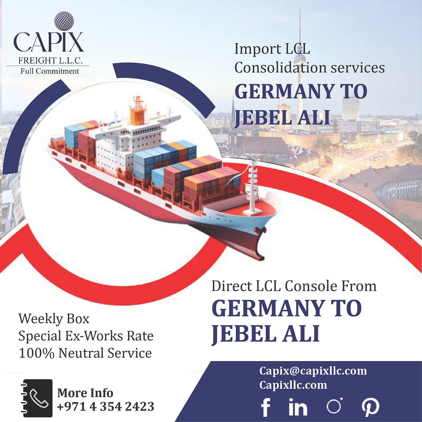 India To Jebel Ali LCL Import Consolidation - Capix Freight LLC - Medium