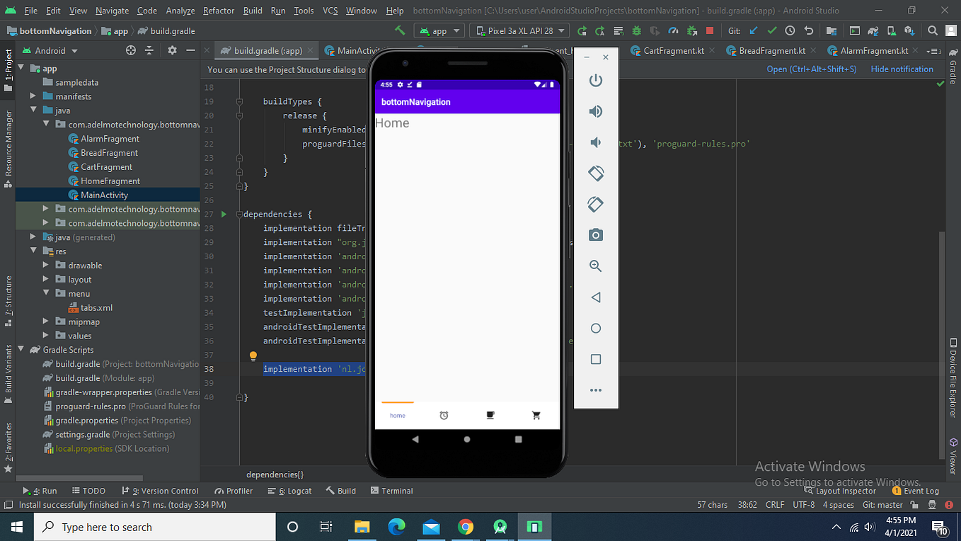 Animated Bottom Navigation Bar Using Kotlin - Pasindu Laksara - Medium