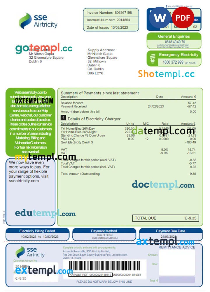 Australia Hunter Water utility bill template in Word and PDF format | by doctempl | Sep, 2024 ...
