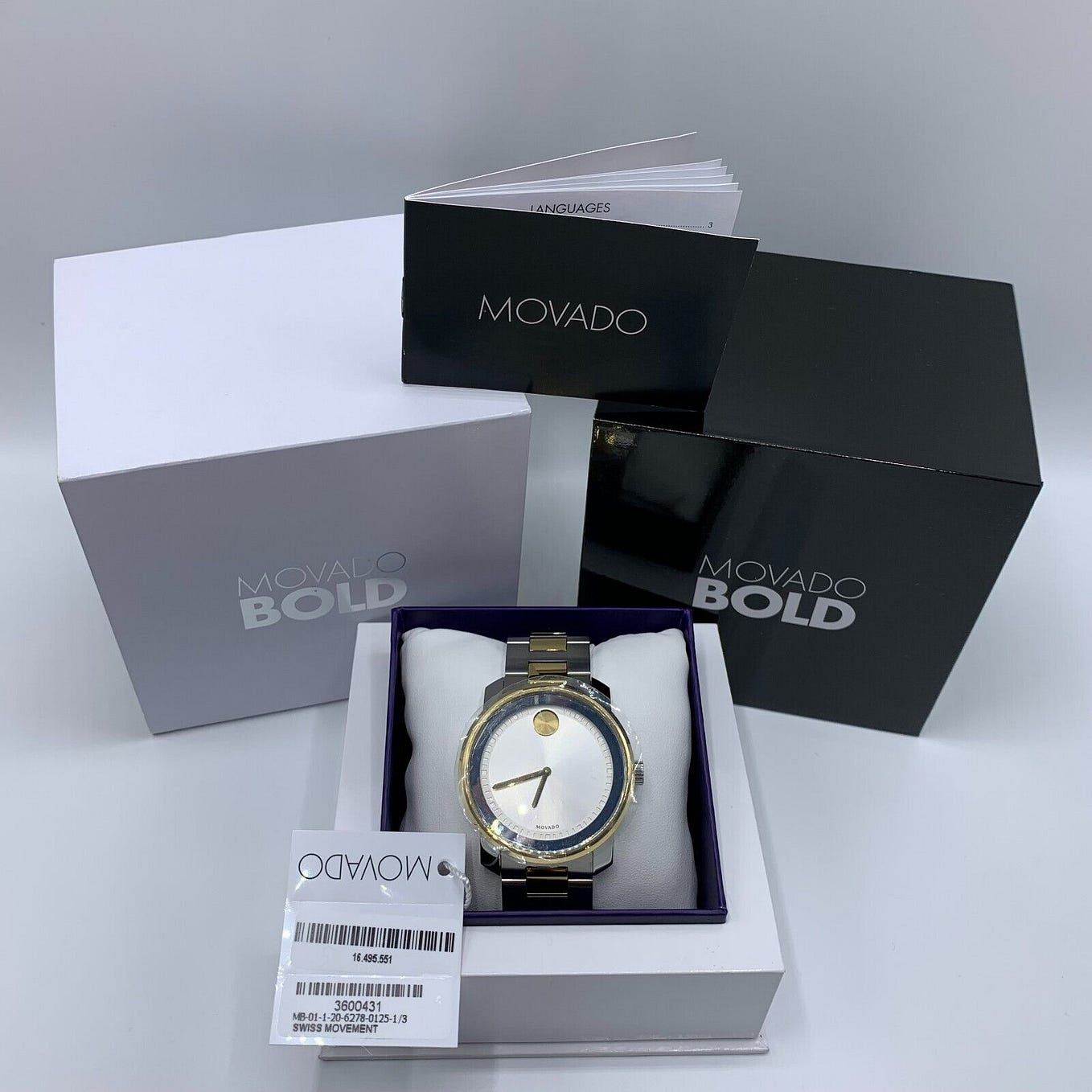NEW MOVADO BOLD FUSION BLACK CHRONOGRAPH DIAL BLACK MEN’S WATCH 3600713 ...