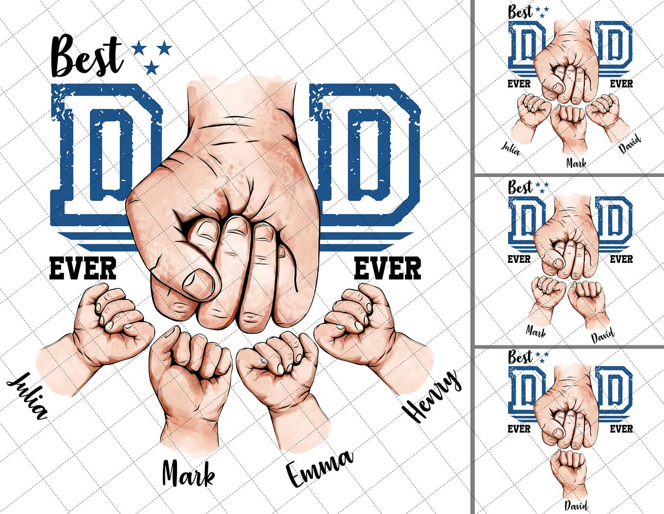 Personalized Best Dad Ever Png for Fathers Day Fist Bump Set, Father’s ...