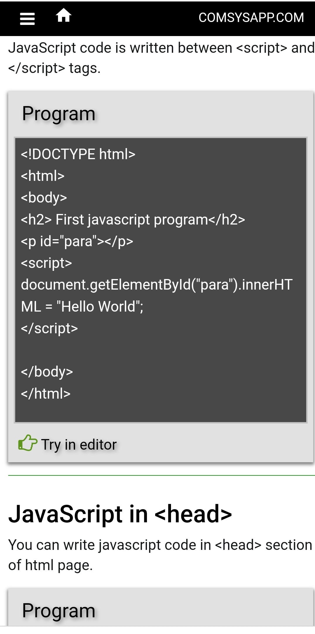 HTML Table - Comsysapp - Medium