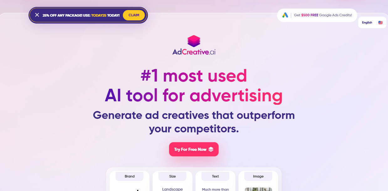 Get $500 Free Credits to Create High-Converting Ad Creatives with AdCreative.ai AdCreative.ai is ...
