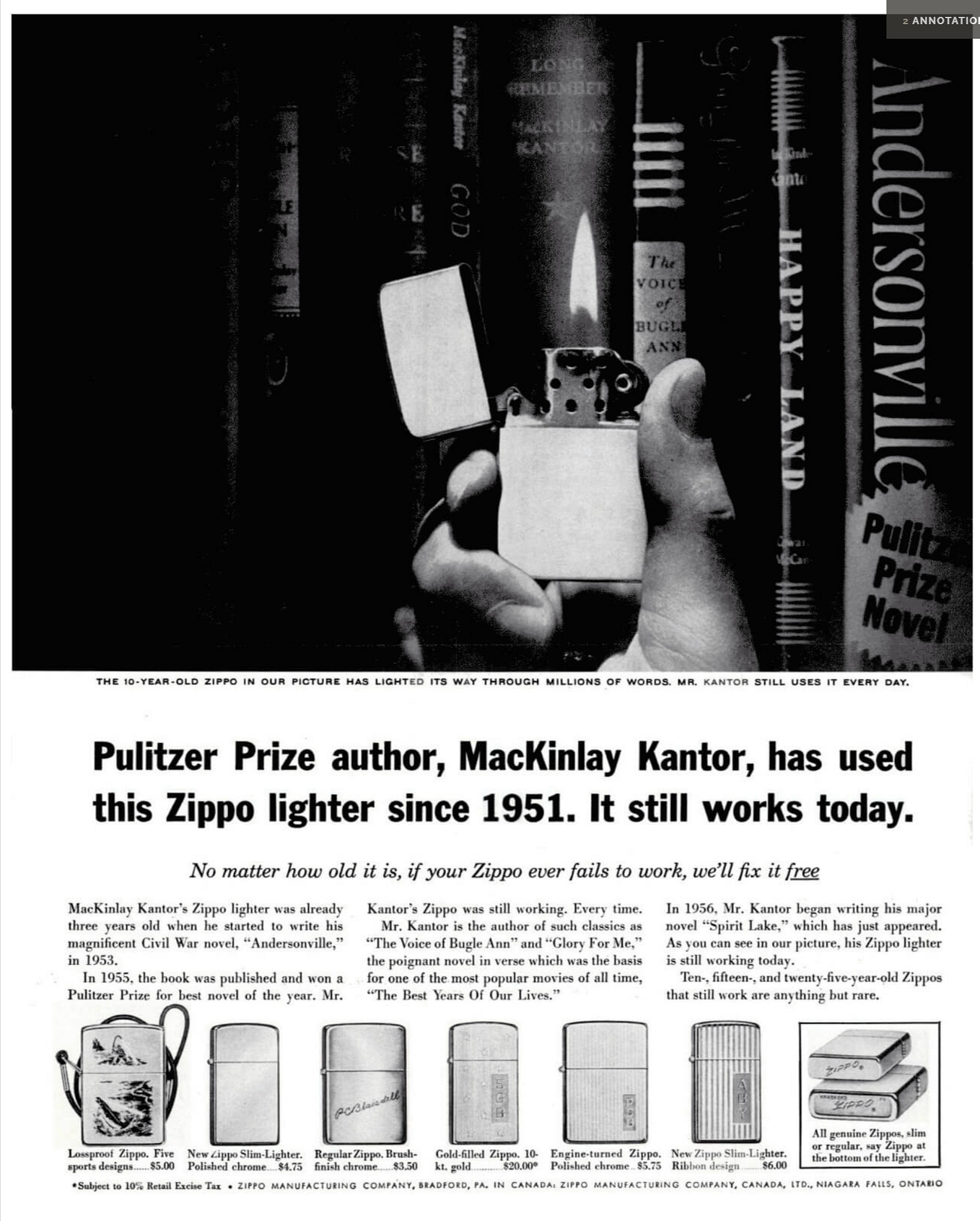 David Ogilvy Zippo Lighters Ads | Ernie Pyle Ad | Zippo ‘Still Works ...