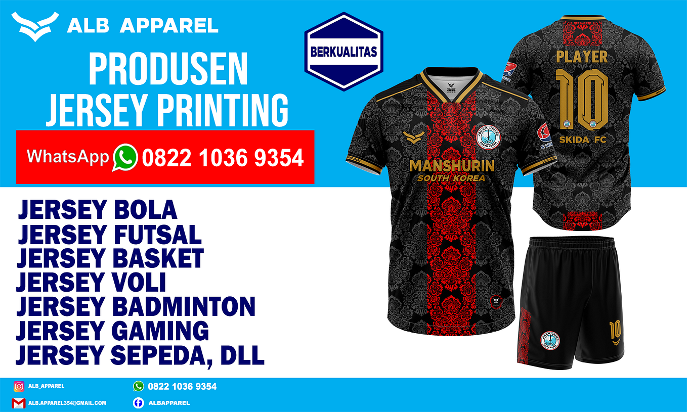 BERKUALITAS !! Produsen Jersey Printing WA 0822–1036–9354 ALB Apparel ...