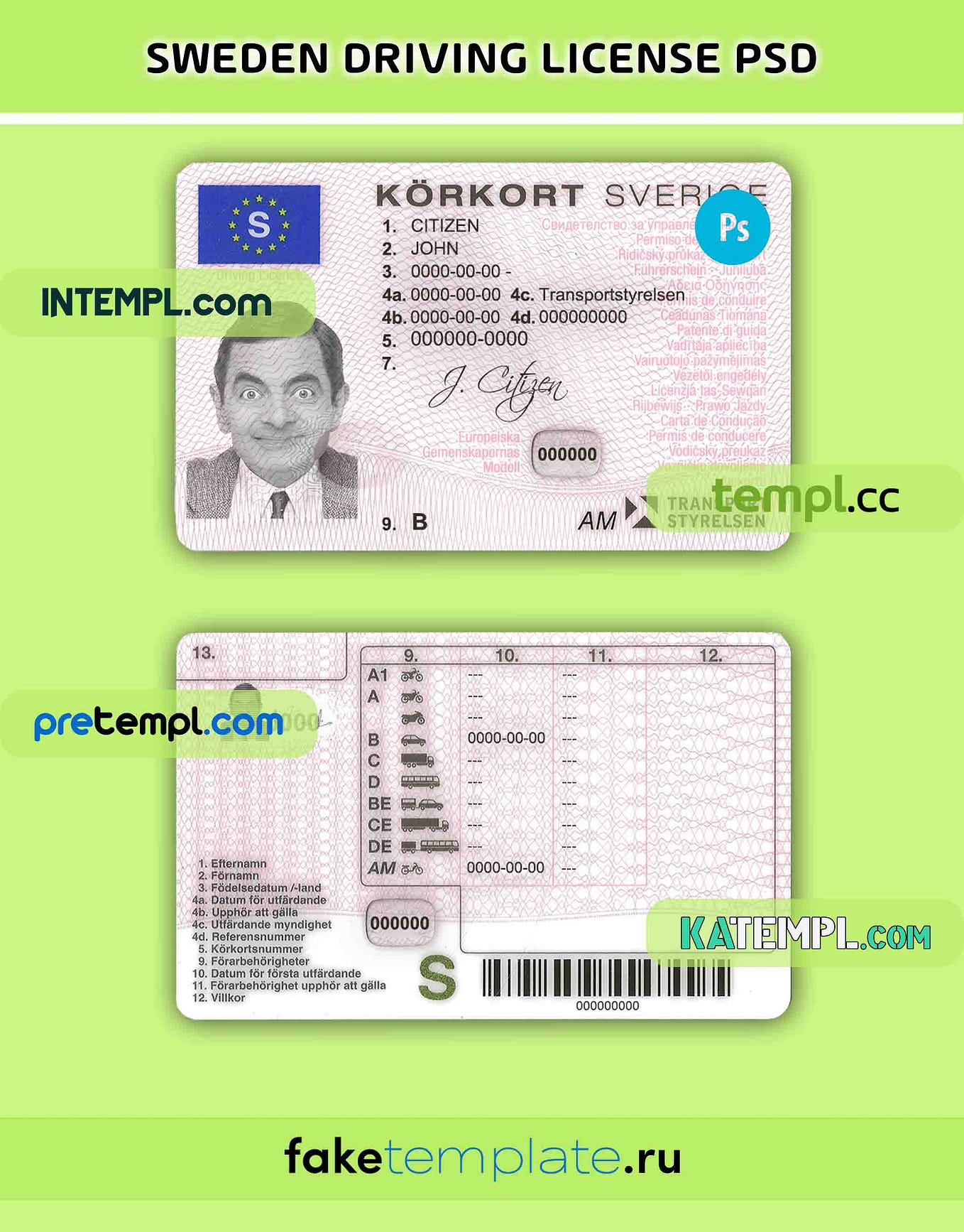 Puerto Rico driving license PSD download template | by Intempl | Oct ...