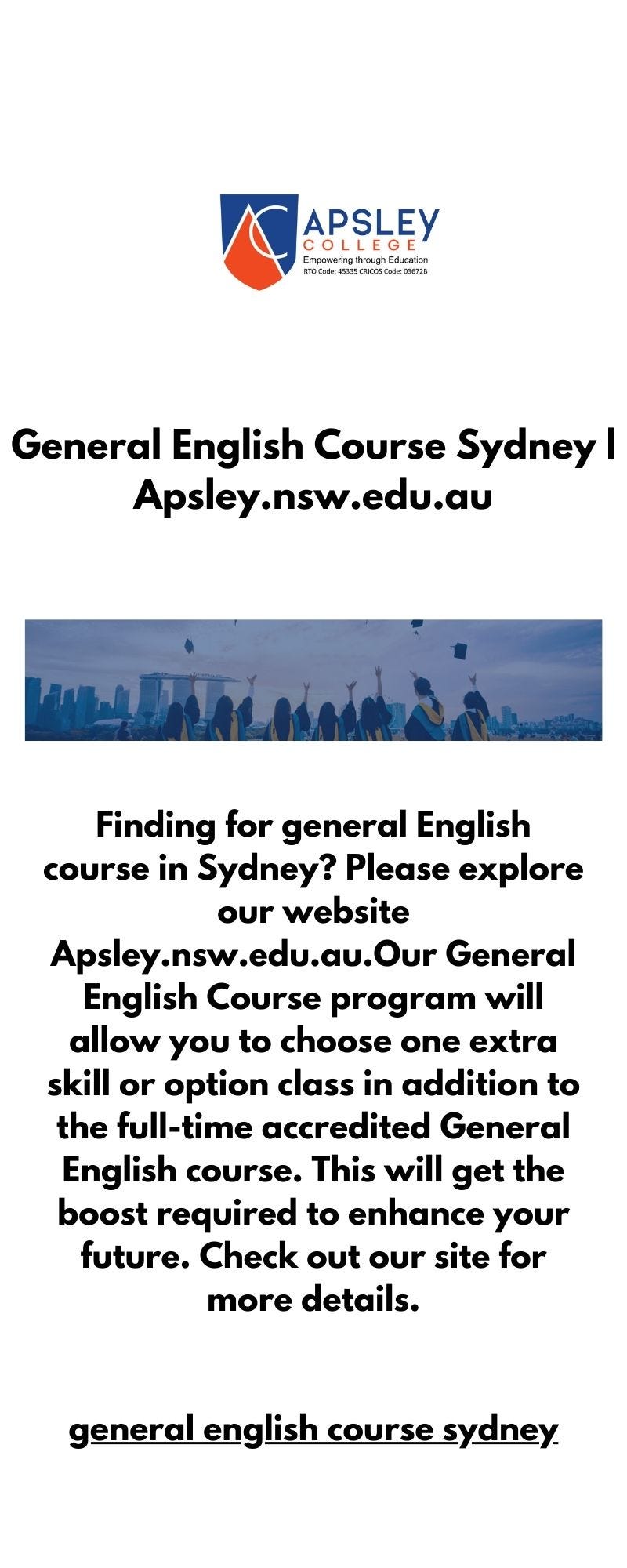 General English Course Sydney | Apsley.nsw.edu.au - Apsleycollege - Medium