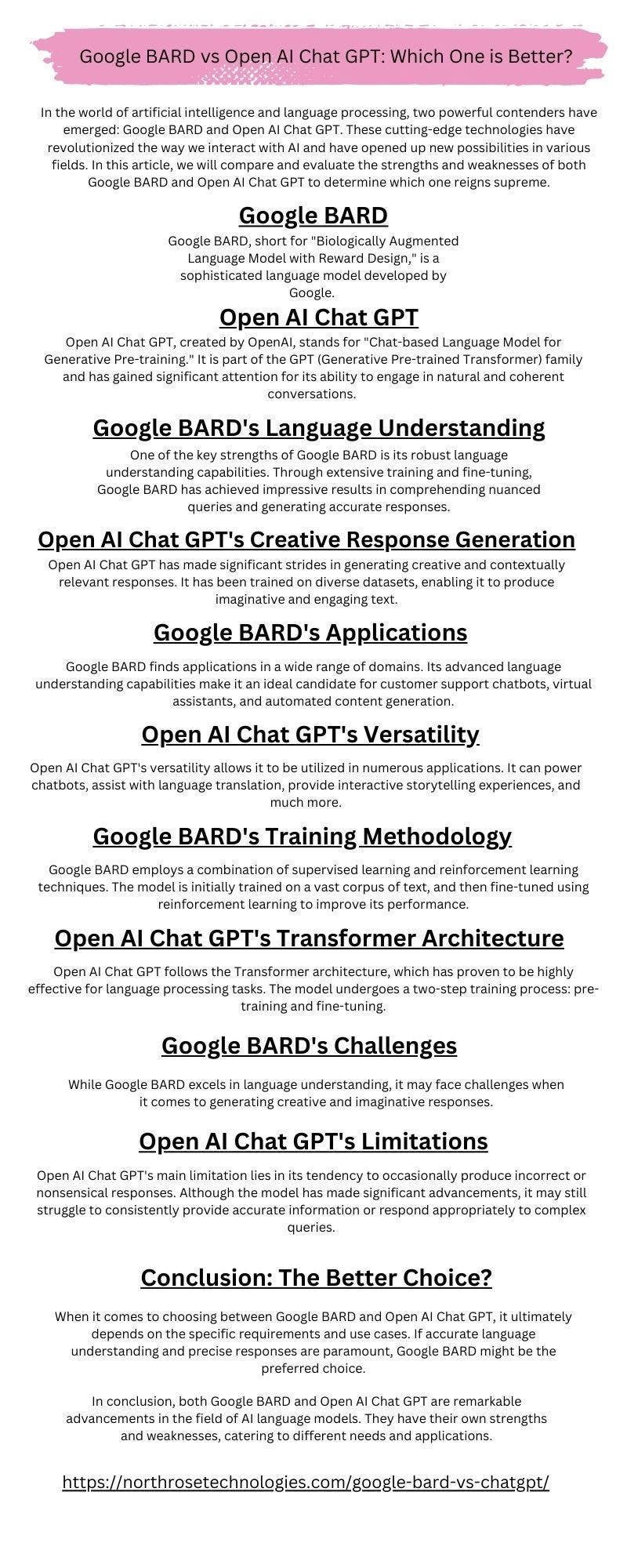 Which One is Better? Google BARD vs Open AI Chat GPT - NorthRose Technologies LLC - Medium