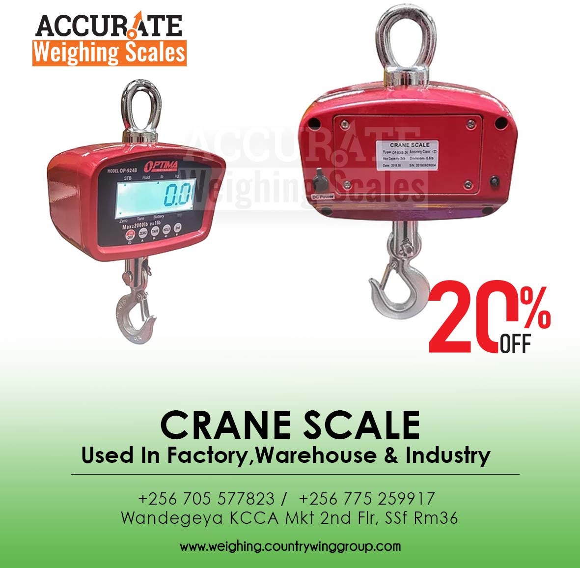 Rugged structure crane hanging scales from suppliers Wandegeya ...
