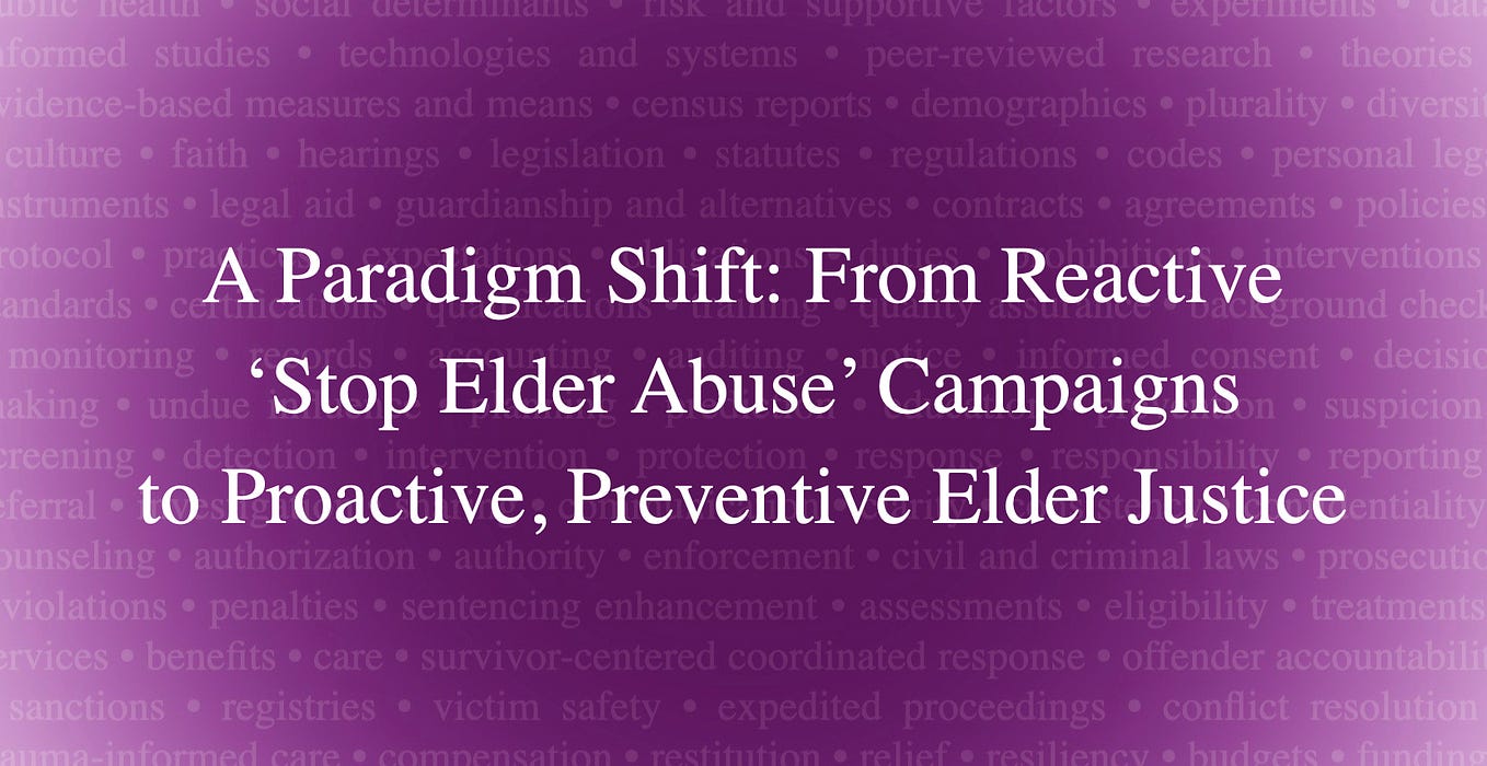 Elder Justice: A blueprint for an emerging coalition, scaled society ...