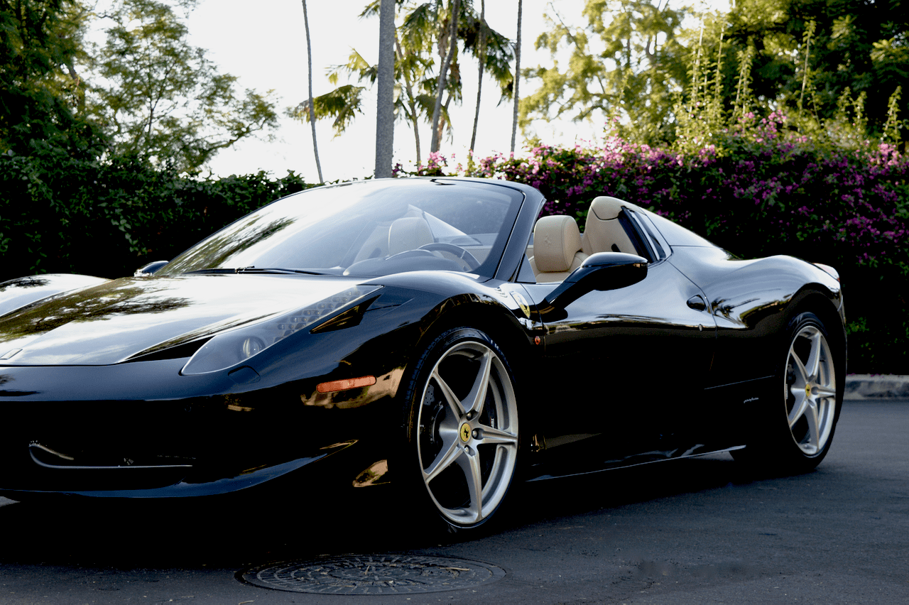 Black Ferrari 458 Convertible