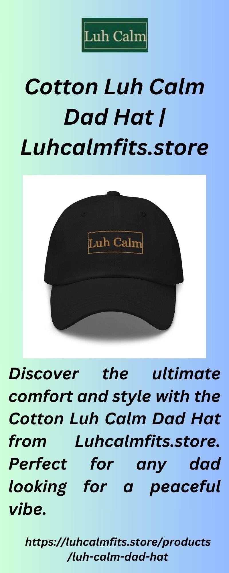 Cotton Luh Calm Dad Hat | Luhcalmfits.store - luhcalmfits - Medium