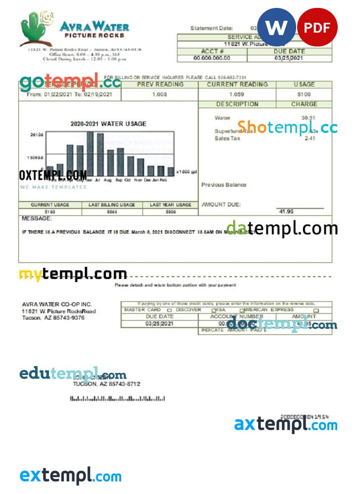 USA Arizona APS electricity proof of address utility bill, PDF and Word download template | by ...
