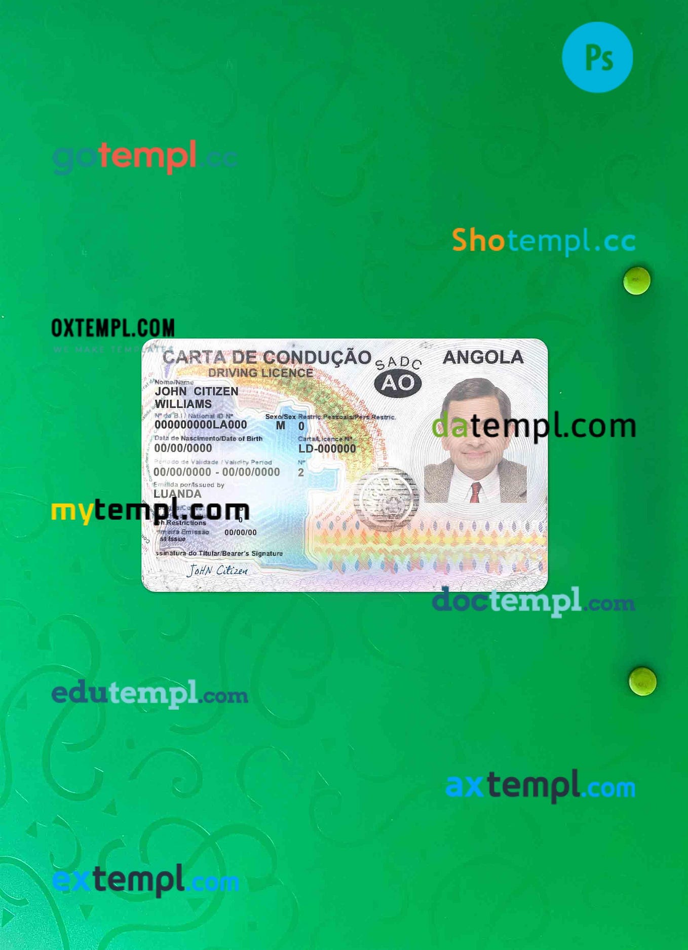 Australia Queensland state driving license PSD files, scan look and ...