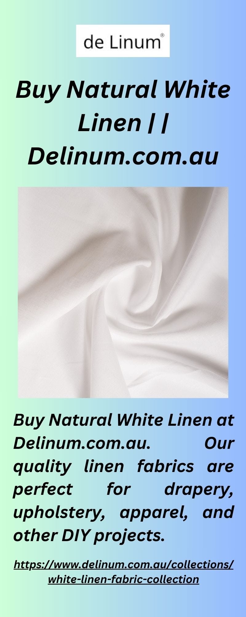 Buy Natural White Linen | | Delinum.com.au - de Linum - Medium