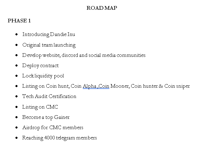 Road Map phase 2 #dandieinu #dogs #crypto #cryptotoken #erc20 # ...