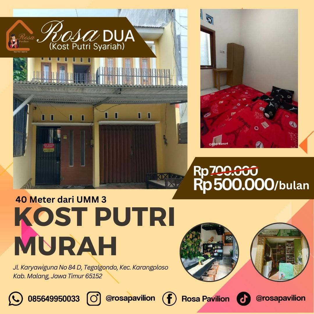 KOST PUTRI JARAK 40M DARI KAMPUS UMM 3 | by rosa pavilion | Nov, 2023 ...