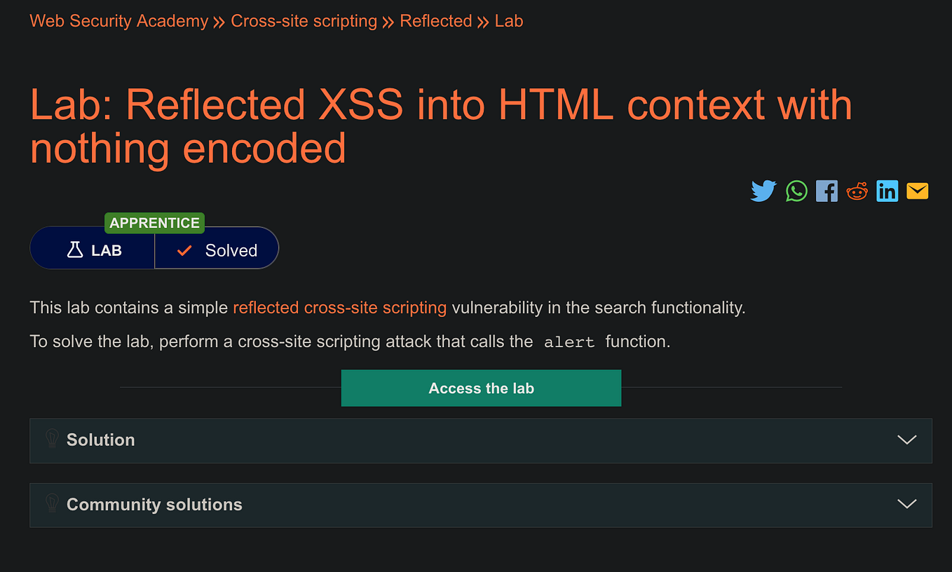 Apprentice(04)-DOM XSS in innerHTML sink using source location.search - 0xm3m - Medium