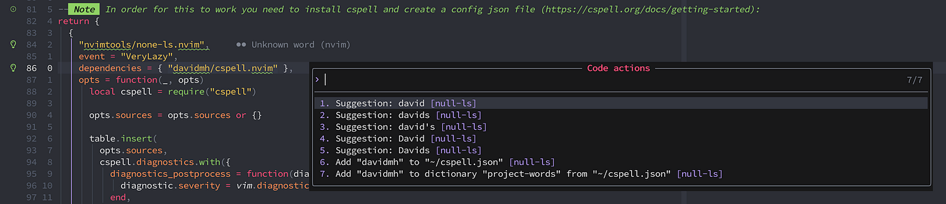 Spell Checking Code in Neovim (Like in VSCode) v2: LazyVim’s LSP (No null-ls Needed) | by Kos ...