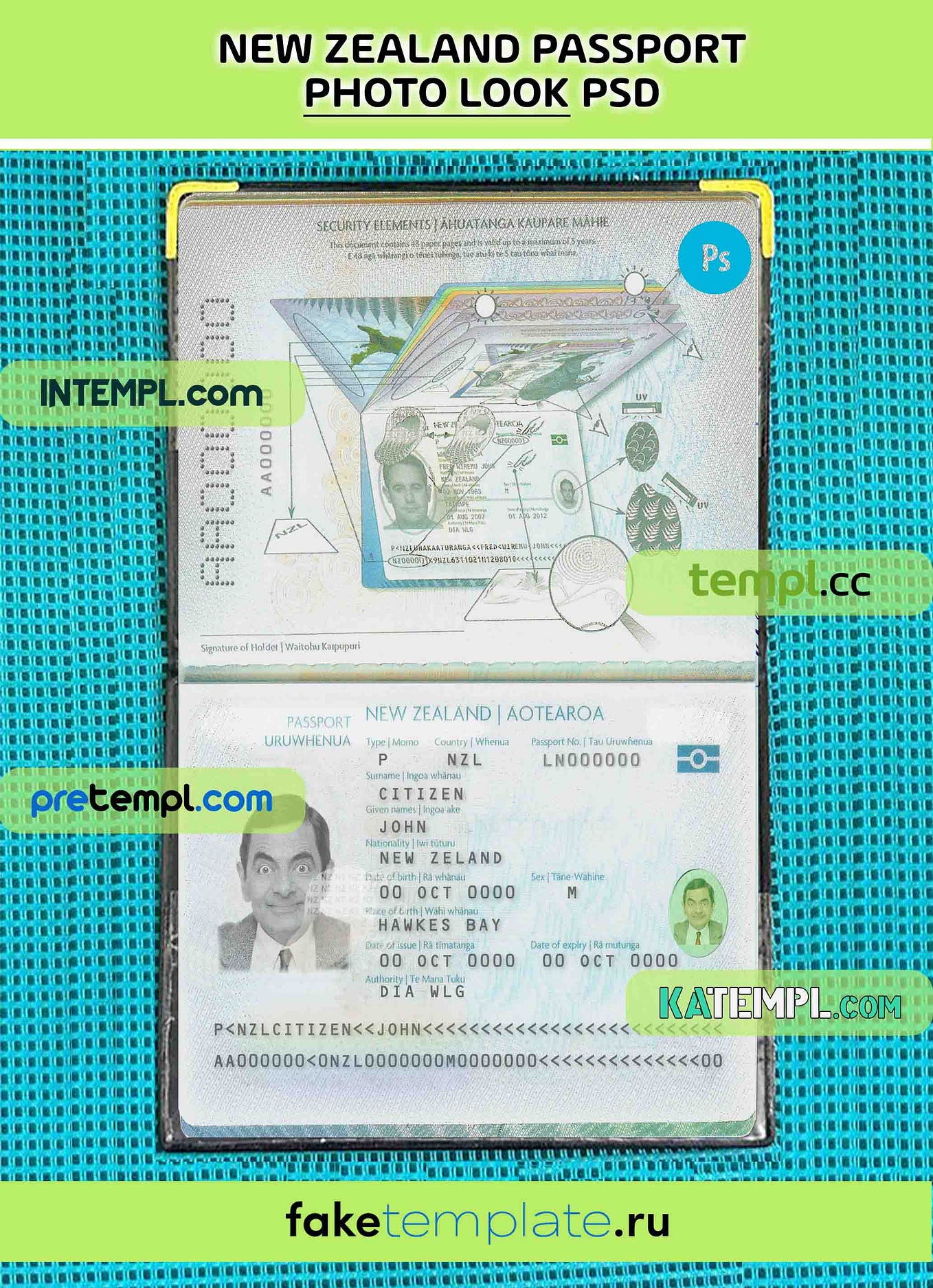 Oman passport PSD download scan and photo look templates, 2014 ...