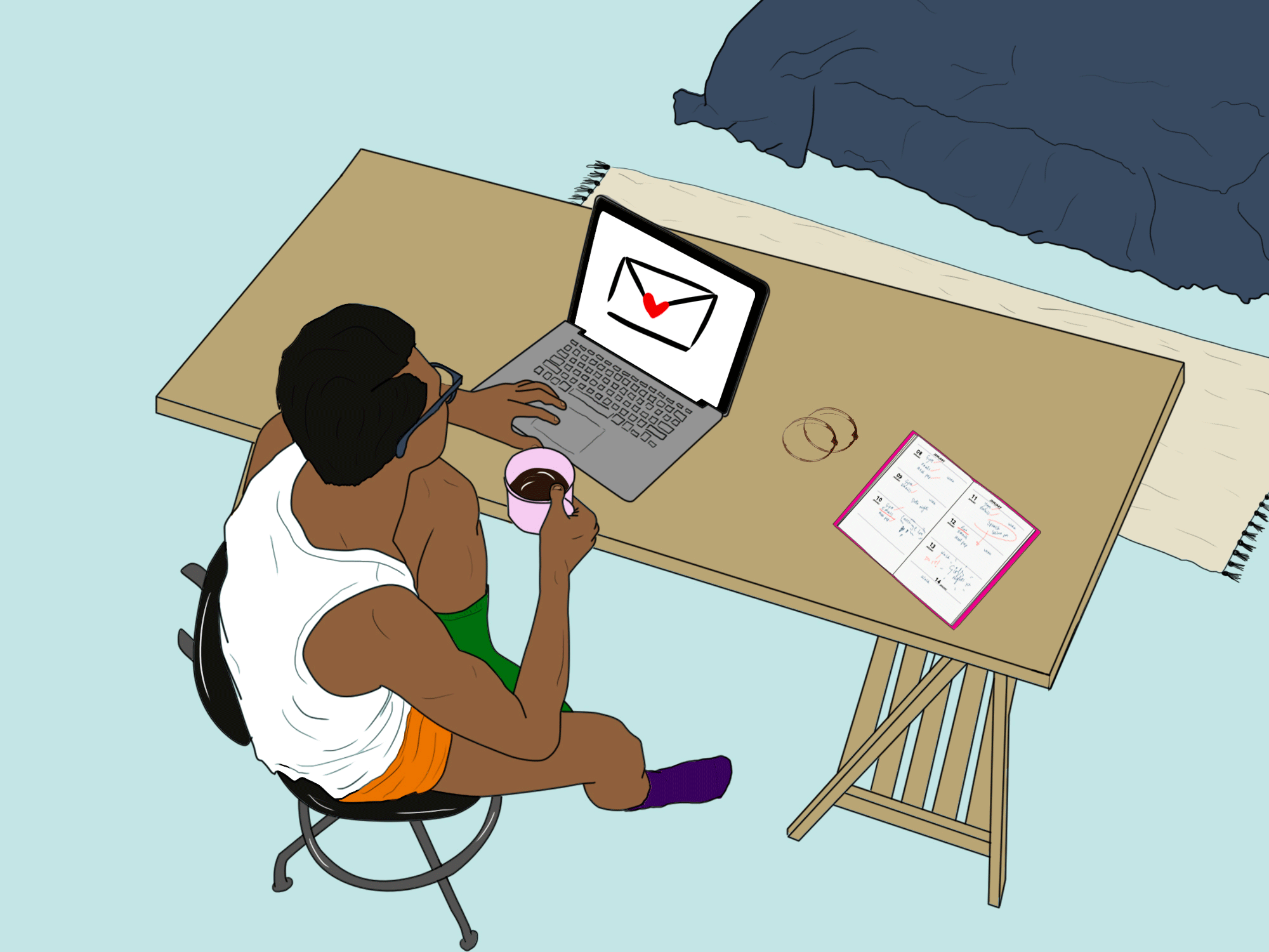 Person In Front Of Computer Clipart Gif