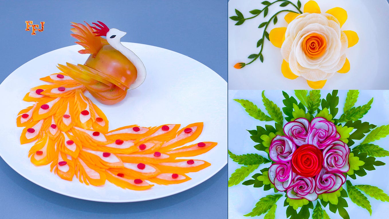 Cute Food Creation DIY of Veggie Arts & Garnishes | by Fruity Freshy ...