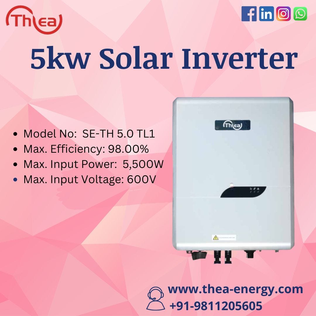 Solar Inverter in Delhi! +91–9811205605 - Thea-energy - Medium
