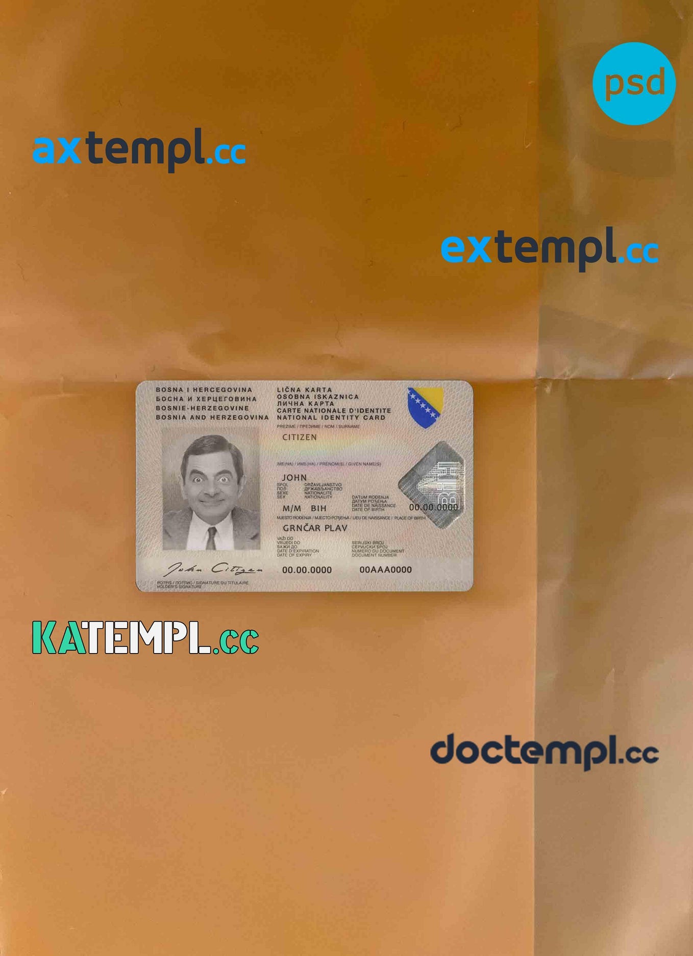 Bangladesh national ID card editable PSDs, scan and photo-realistic ...