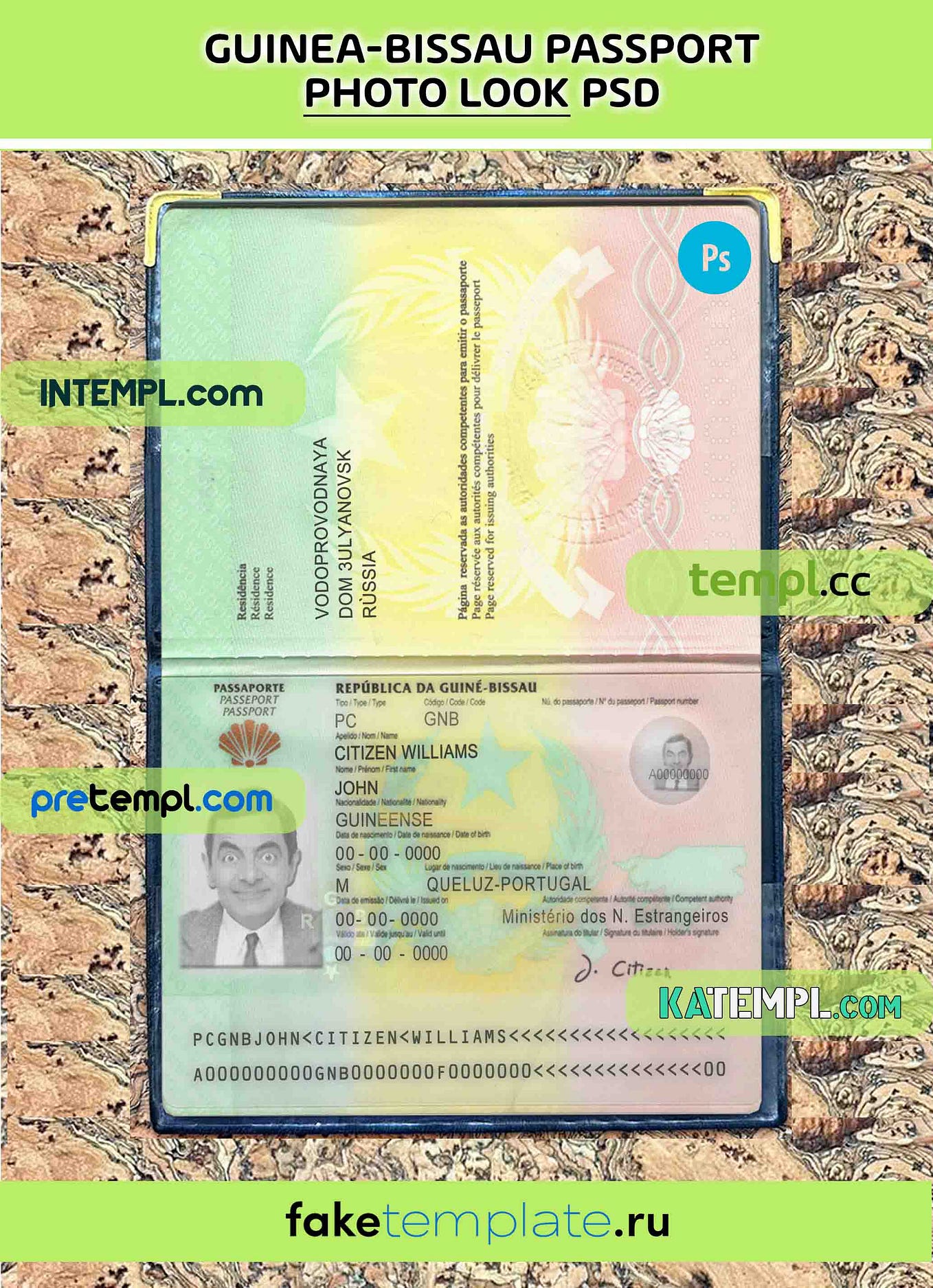 Honduras passport PSD download scan and photo look templates, 2 in 1 ...