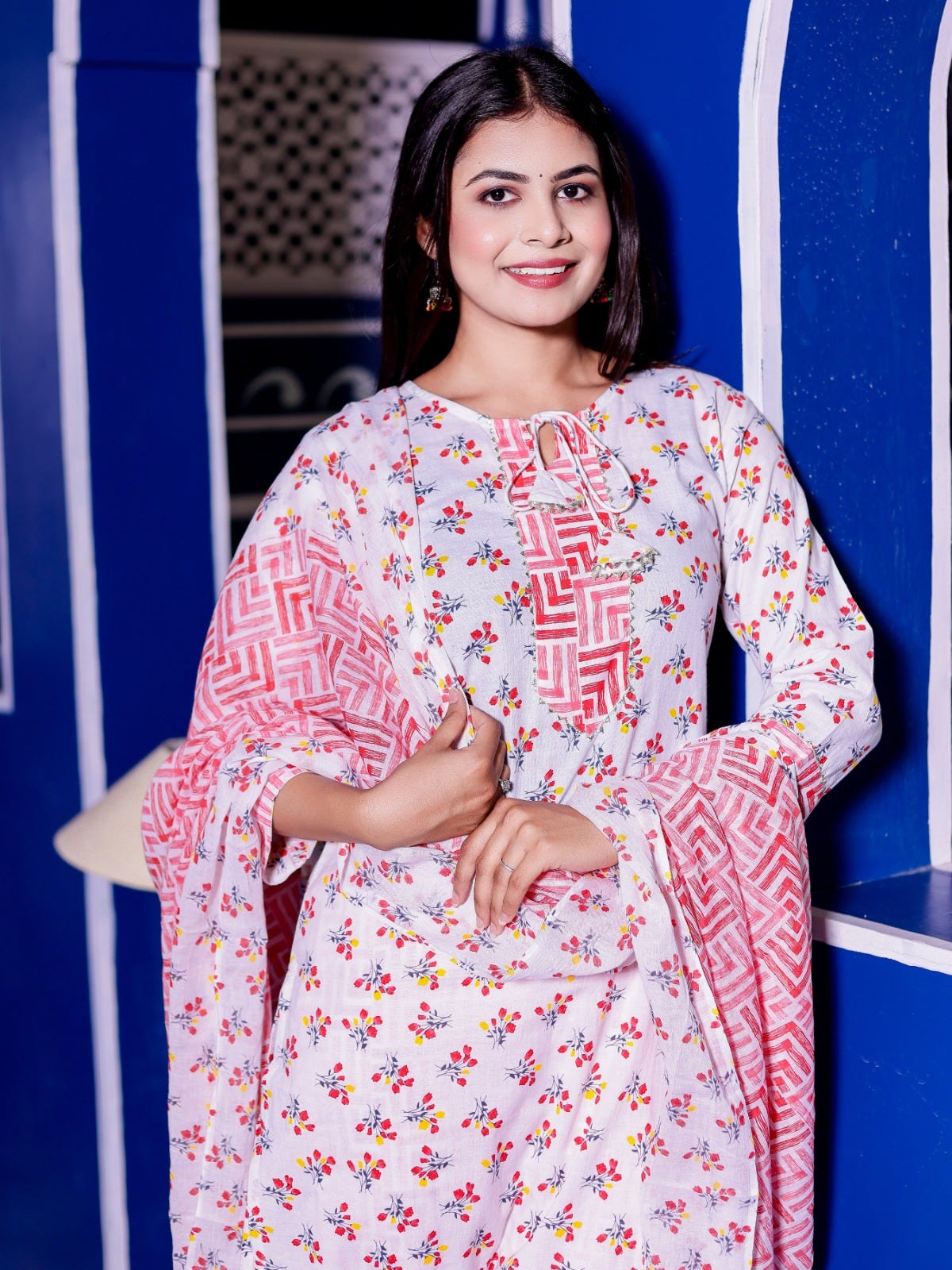 Jahida Premium Green Naira Cut Printed Cotton Kurta Pent With Dupatta Set | by Newkurti | Aug ...