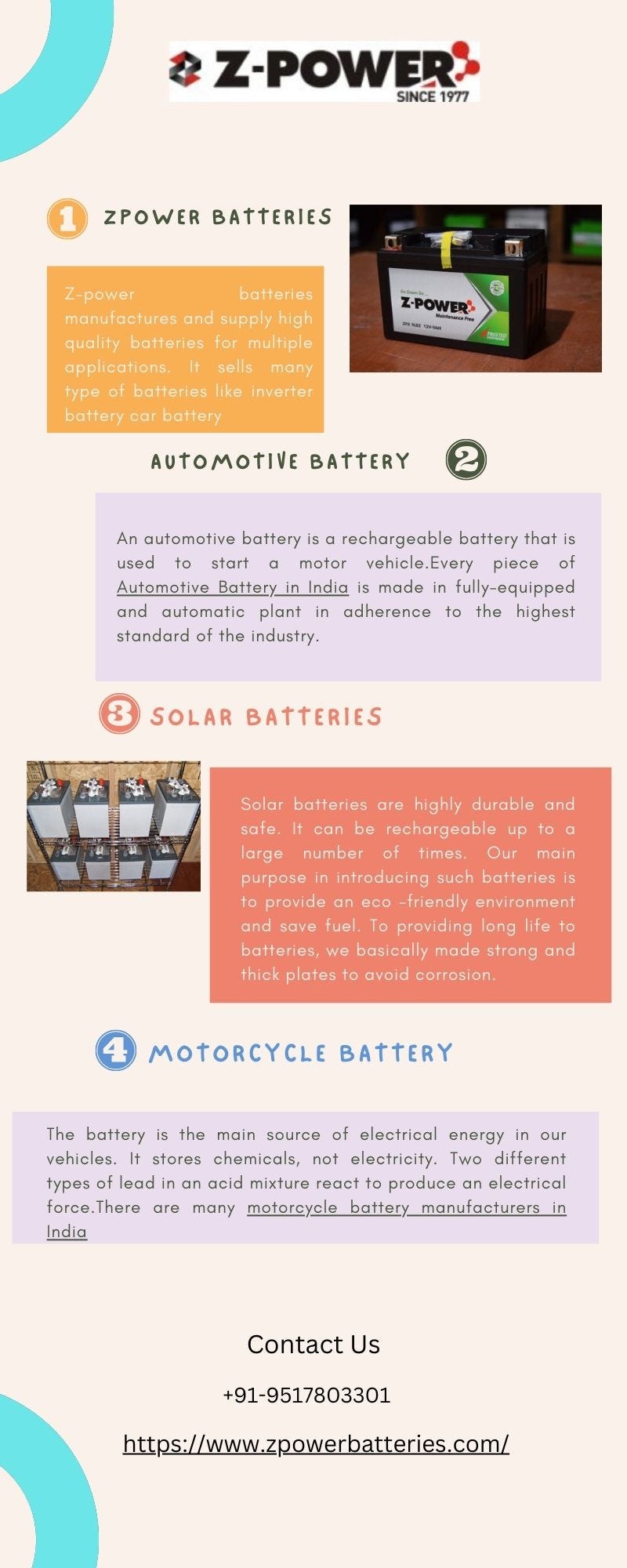 Top Solar battery manufacturer in India - Zpower Batteries - Medium