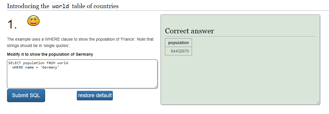 Mastering SQL with SQLZoo: A Comprehensive Guide to Solving SQL Challenges : SELECT from WORLD ...