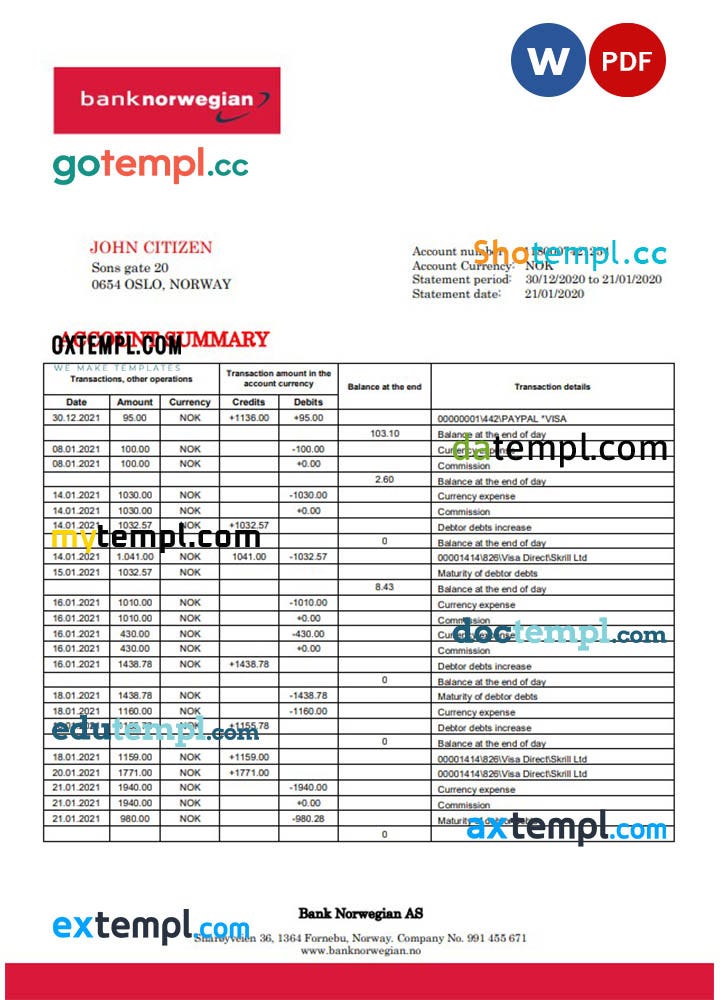 Mozambique Moza bank statement template in Word and PDF format | by Doctempl | May, 2024 | Medium