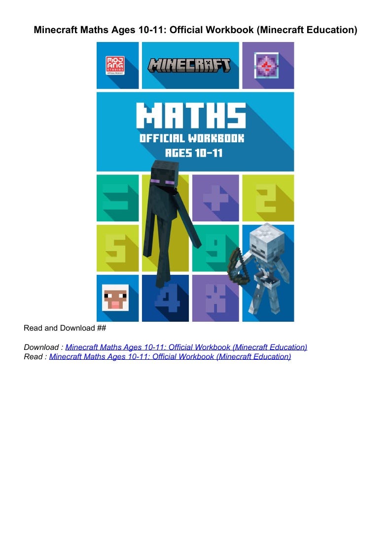 ⚡pdf Minecraft Maths Ages 9 10 Official Workbook Minecraft Education