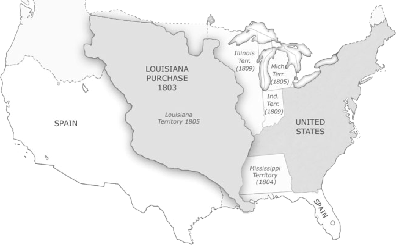 Louisiana Purchase Map Black And White