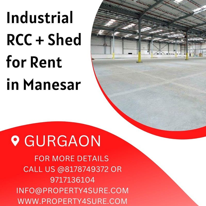 Industrial RCC + Shed for Rent in IMT Manesar - Fhasan - Medium