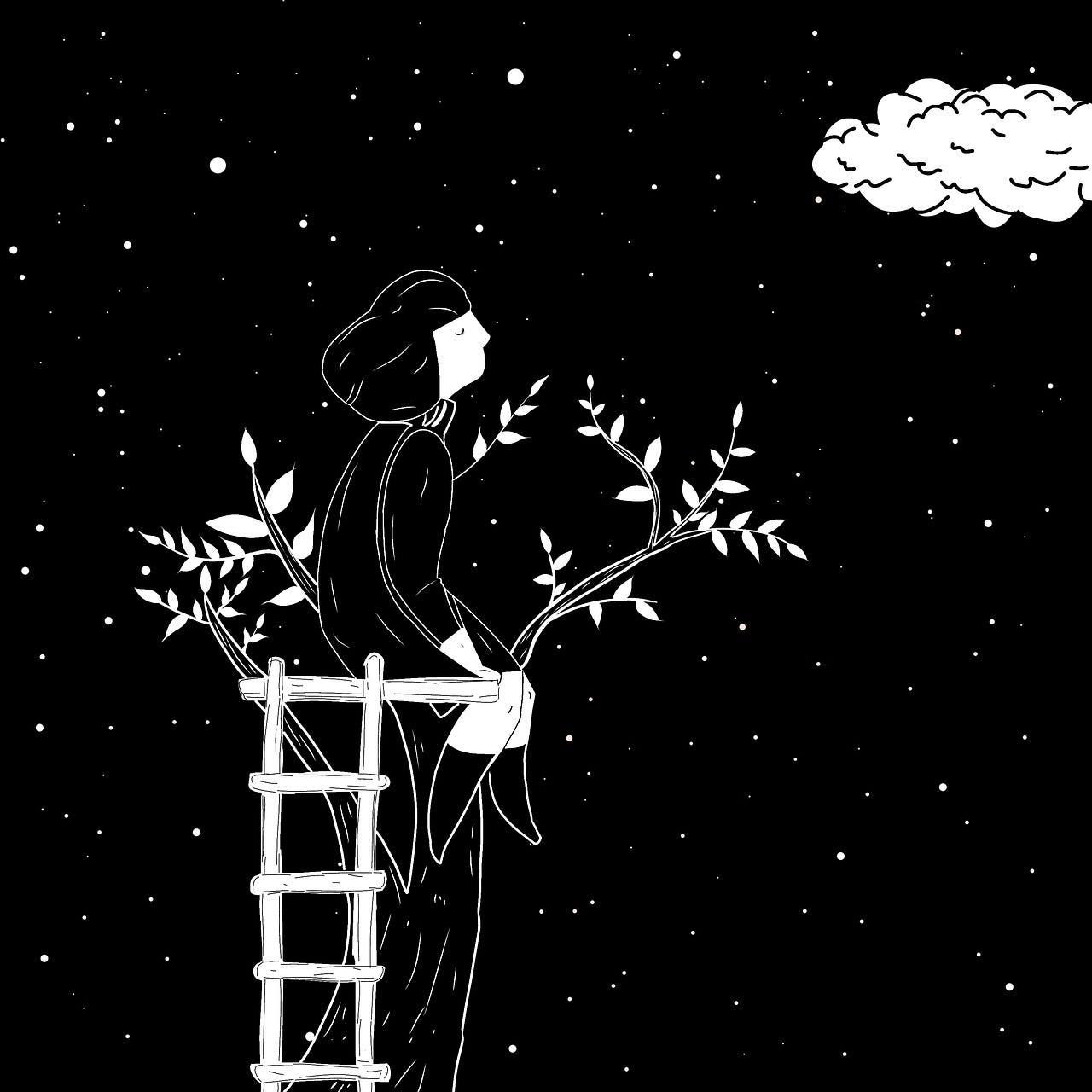 Daydreaming Girl Drawing