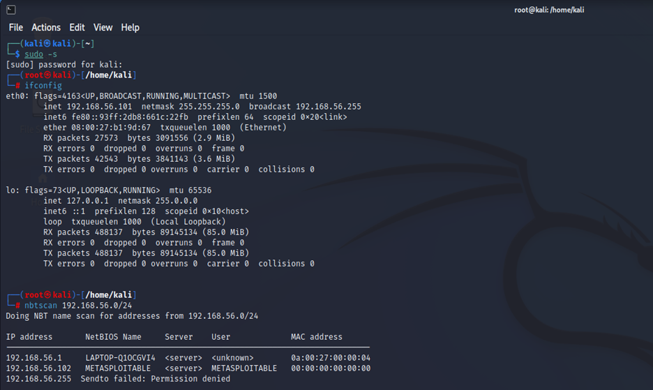 Exploiting Metasploit BLIND SHELL Step 1: Getting super access using the command $ sudo -s Step ...
