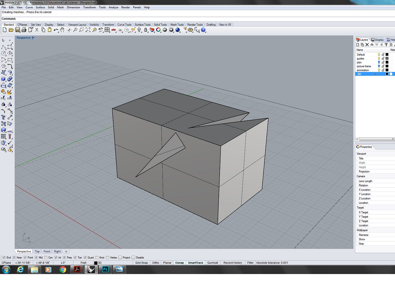 Using 2d To 3d Method To Create Solid 3d Objects And Openings In Rhino 5109