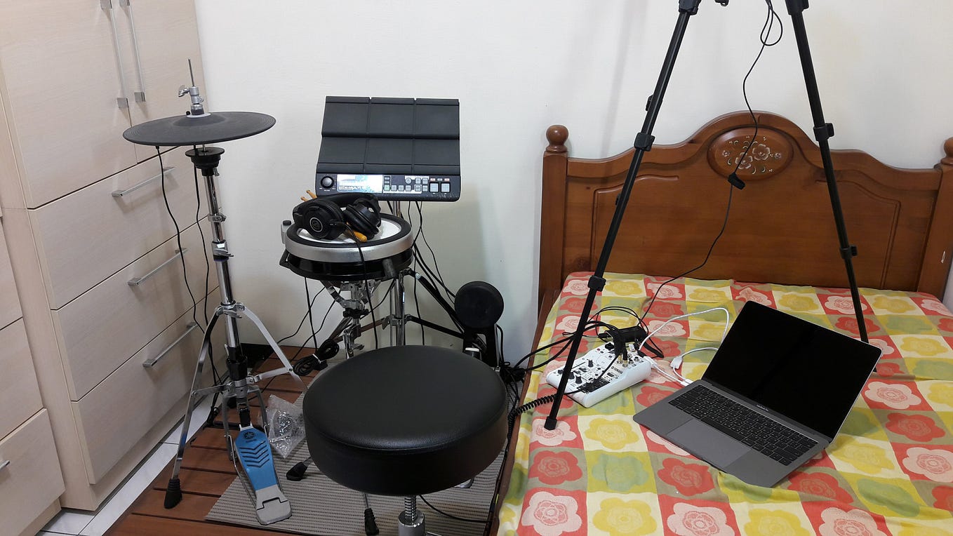 My Yamaha DTX Multi-12 Drum Kit. So recently I built a mini-size drum ...