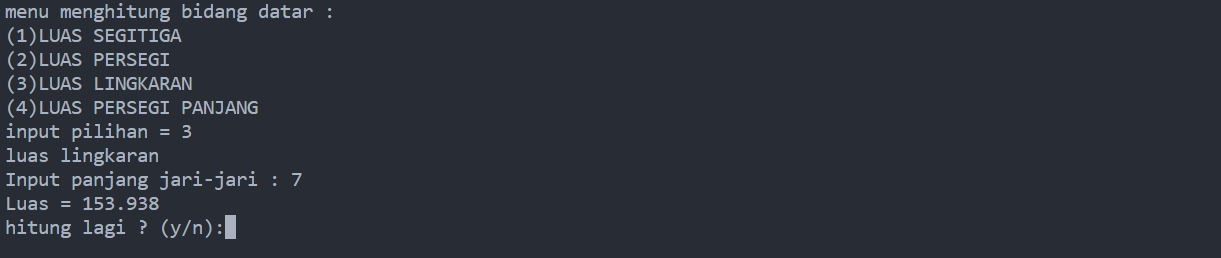 Program Menghitung Faktorial dan Luas Lingkaran Dengan Fungsi Rekursif ...