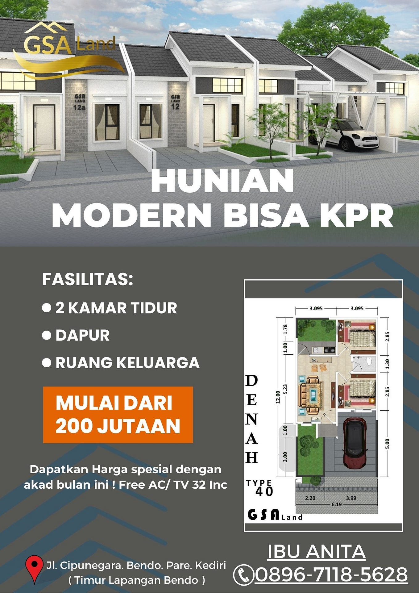 HUNIAN ASRI, 0896–7118–5628 Rumah Perumahan Harga 200 Jutaan GSA Land Pare Kediri | by GSA Land ...