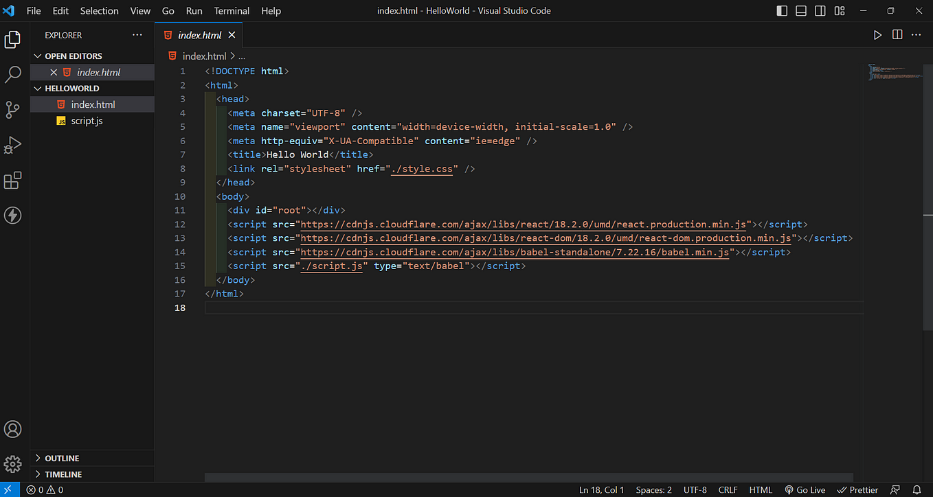 Create React App — Hello World Its Simple To Use Create React App To