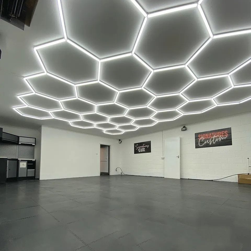 Hexagonal Light Fixture: Switzerland’s Customer Garage Hexagon Auto ...