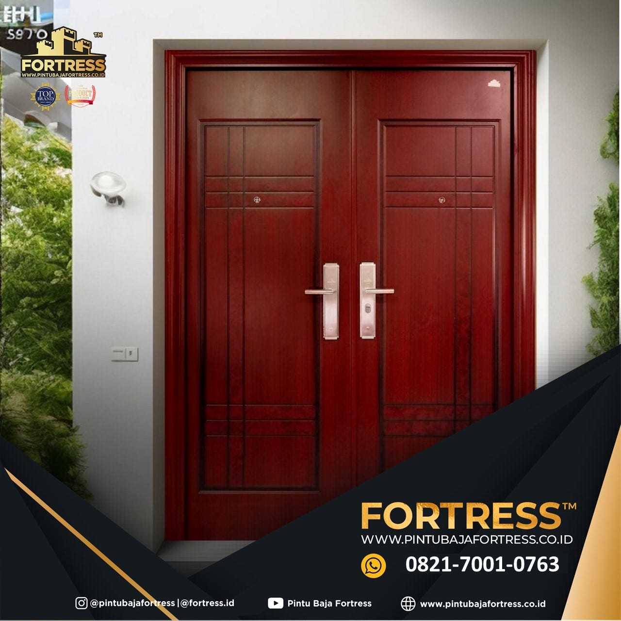 ESTETIK..!! WA 0821 7001 0763 (FORTRESS) Workshop Pintu Rumah Minimalis 2 Pintu Terbaru Di ...