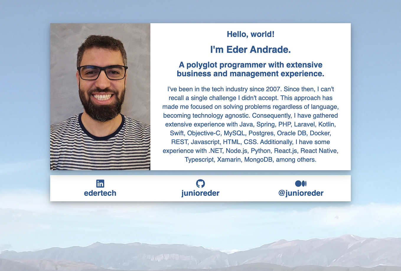 My Personal Web Page — Part One. The first part of the journey about ...