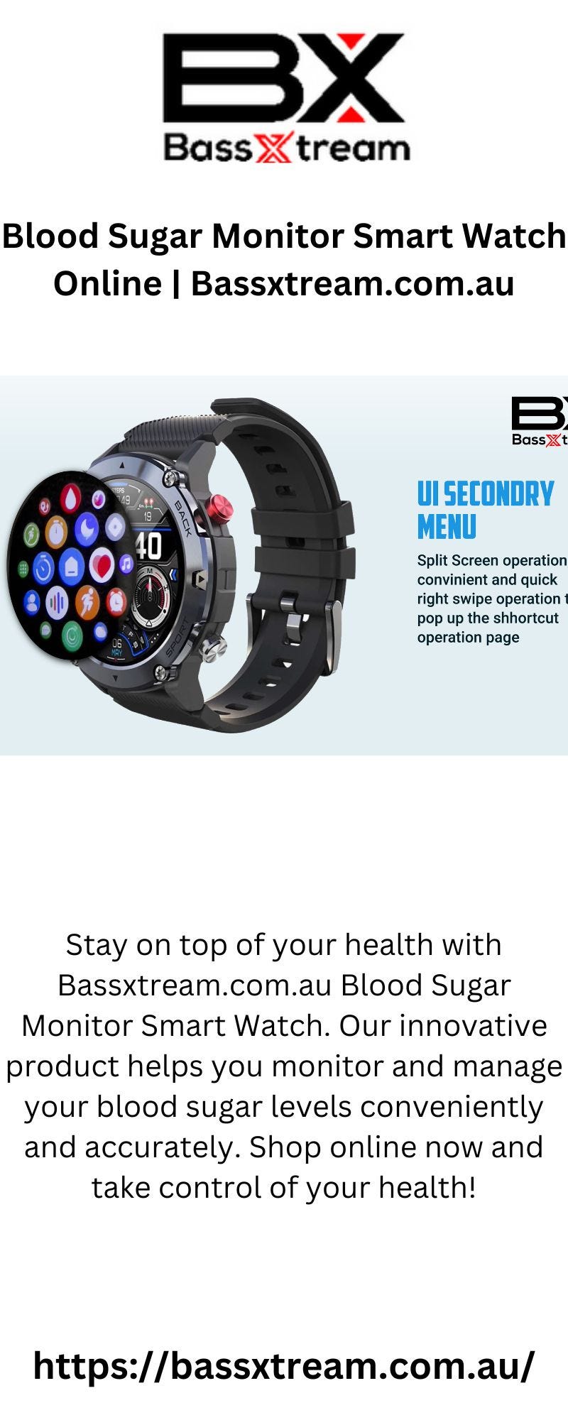 Blood Sugar Monitor Smart Watch Online | Bassxtream.com.au Stay on top ...