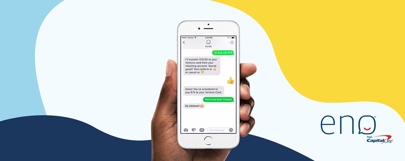 Designing Eno. How Capital One made an SMS chatbot… | by Steph Hay ...