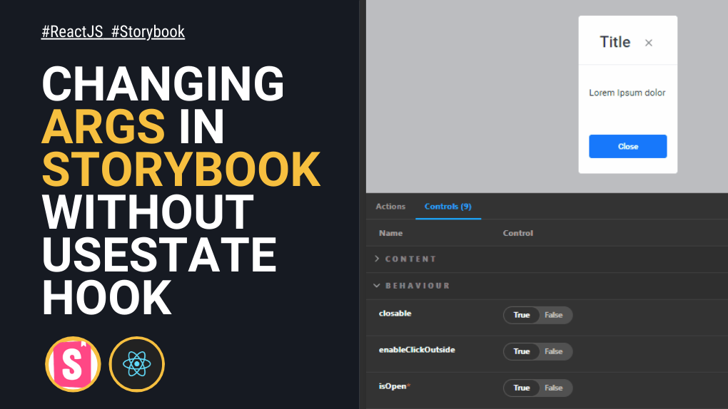 How to make interactive components in Storybook (ReactJS) with ‘controls’ module the fast way ...