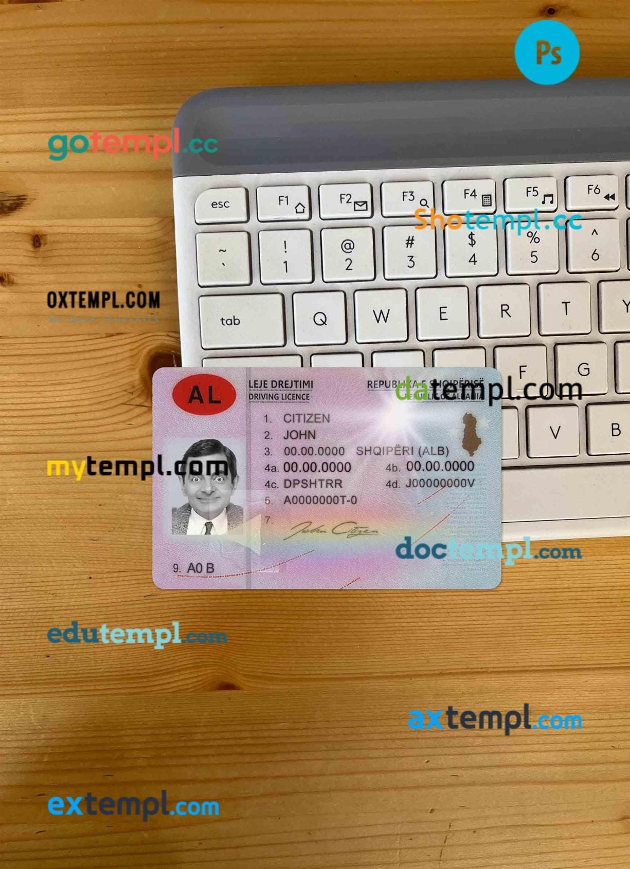 Angola driving license PSD files, scan look and photographed image, 2 ...